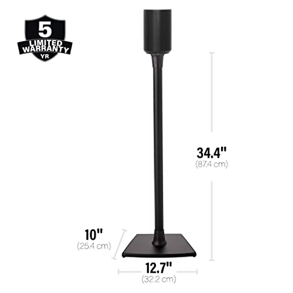 Sanus Wireless Speaker Stand for Sonos Era 100™ - Pair (Black) |, Perfect Stand Setup for Easy and Secure Mounting of New Sonos Era 100™ Speakers - OSSE12-B2