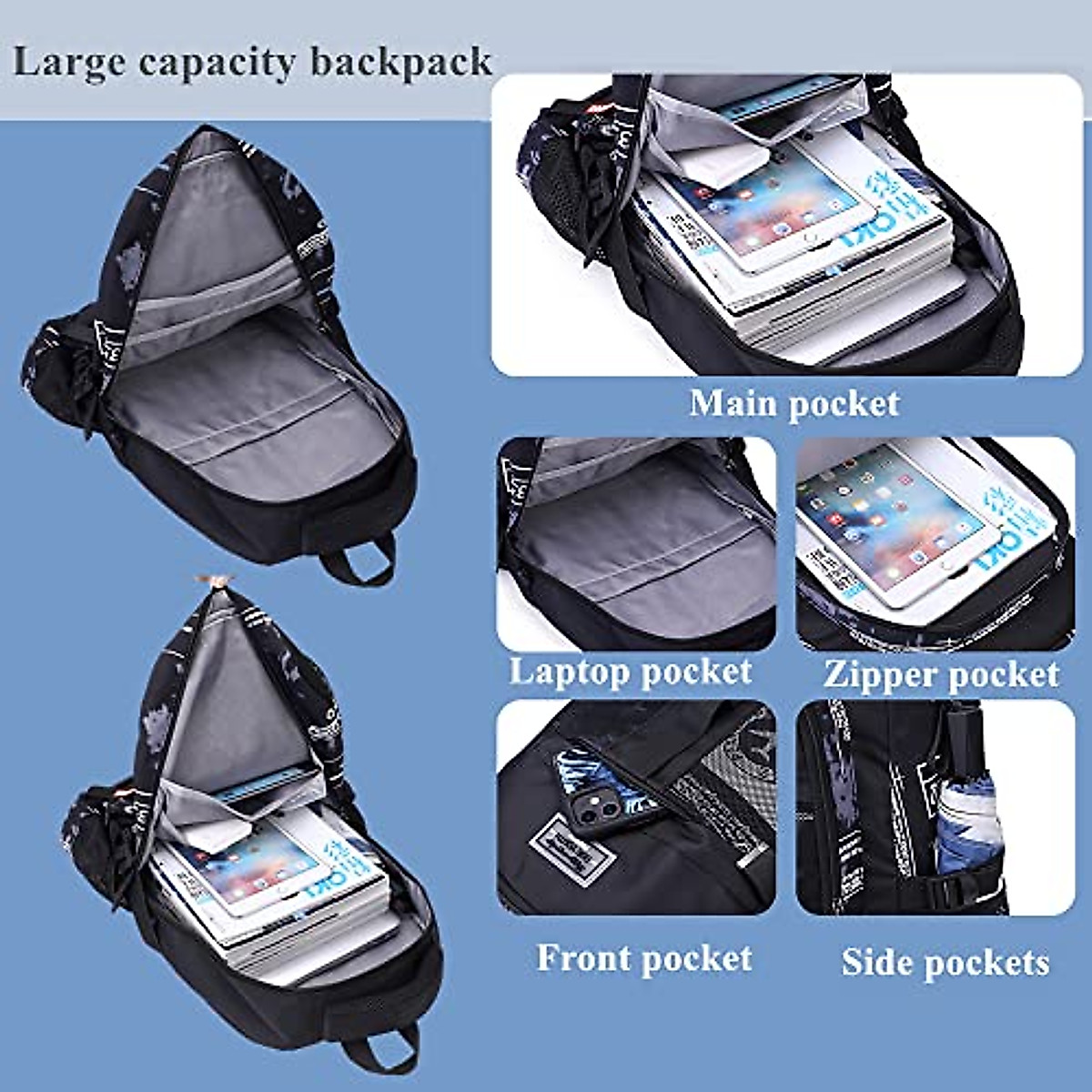 Mildame Boys Rolling Backpack Kids Luggage Bookbag with Wheels Elementary Wheeled Schoolbag Trolley Bag for Teens