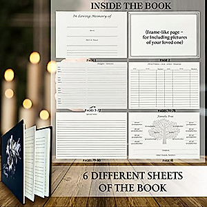 Funeral Guest Book | Memorial Guest Book | Guest Book for Funeral Hardcover | Guestbook for Sign in, Celebration of Life Memorial Service | Funeral Guest Sign Book with Memory Table Card Sign Included