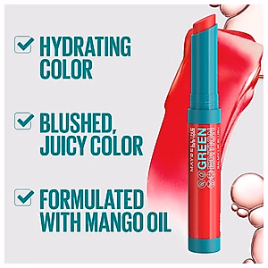 Maybelline Green Edition Balmy Lip Blush, Formulated With Mango Oil, Moonlight, Pink Nude, 1 Count