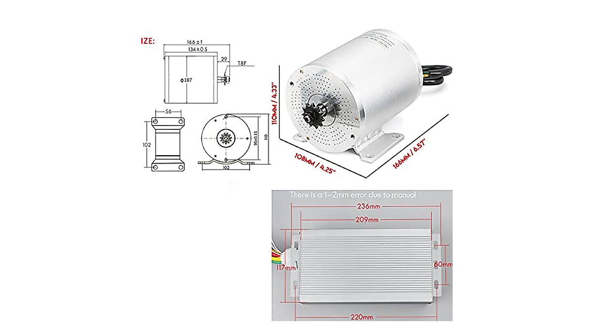 2000W Brushless DC Motor Kit for E-Scooters and Go-Karts