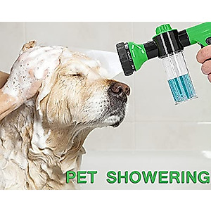 Hose Soap Sprayer Nozzle 8 Patterns, Car Wash Soap Sprayer Foam Sprayer Gun with 3.5oz/100cc Soap Dispenser Bottle, Washing Mitt, Garden Hose Nozzle Sprayer for Cleaning, Plant Watering, Showering Pet