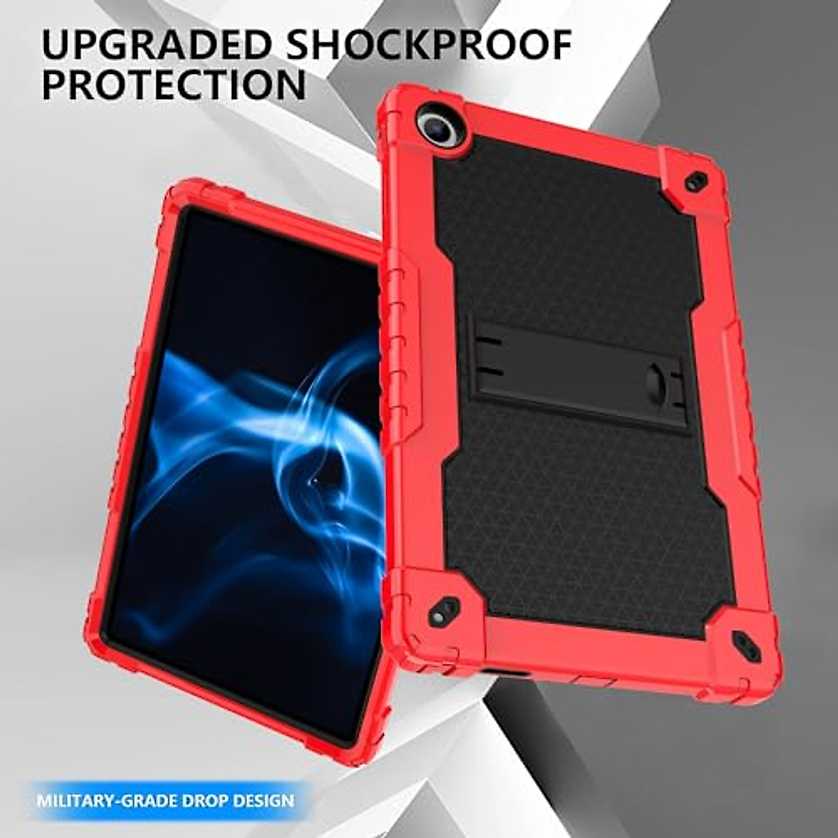 Onn 11 Tablet Pro Case with Tempered Glass Screen Protector SOATUTO Protective Cover with Kickstand Built in Shoulder Strap Shell Case for Onn Tablet Pro 11 2023 Model: 100110027 (Red+Black/1 Pcs)