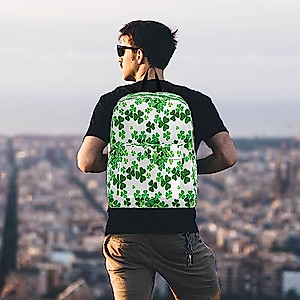 GAIGEO St Patricks Day Shamrock Large Laptop Backpack, Backpack Hiking, College Backpack with Laptop Compartment, Backpack for Work