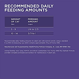 Purina ONE Natural Cat Food for Hairball Control, +PLUS Hairball Formula - 22 lb. Bag