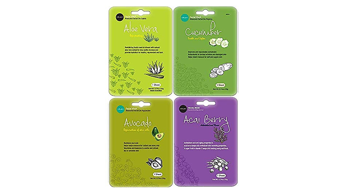 Celavi Korean Face Mask Set – Hydrating & Revitalizing 12-Pack