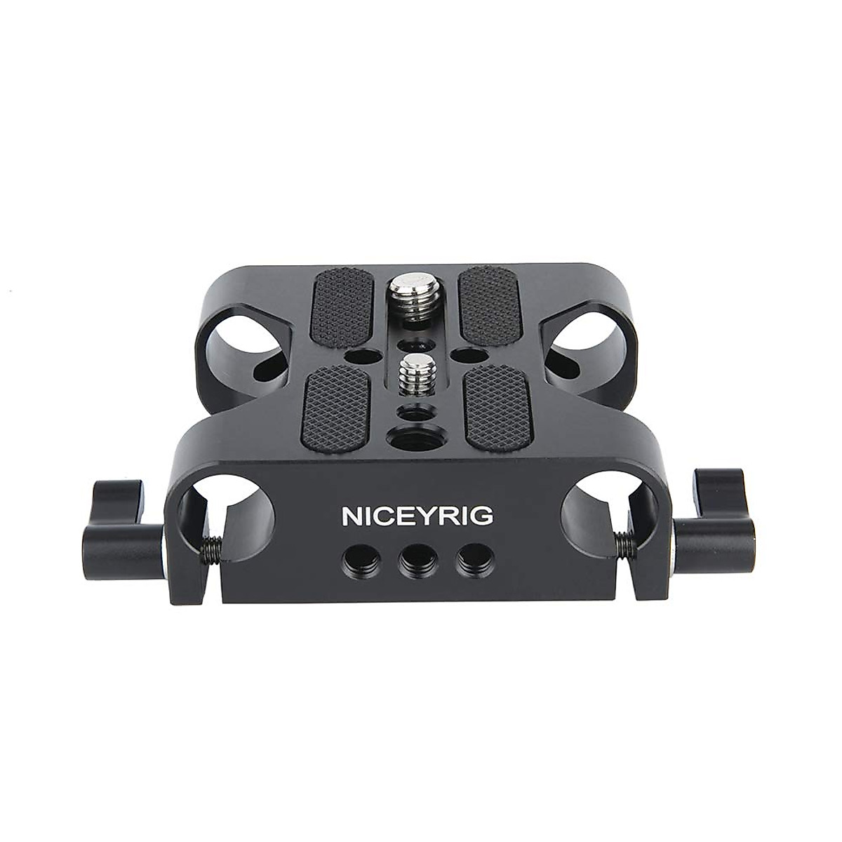 NICEYRIG Multipurpose Camera Base Plate with 15mm Rod Rail Clamp for DSLR Rig Support System