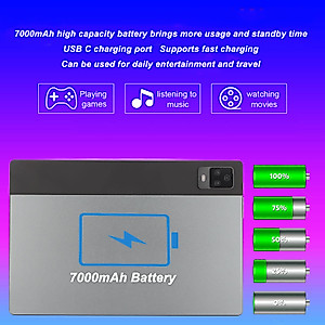 10 inch Tablet, 8GB RAM 256GB ROM, 128G Expandable, 8 Core CPU, HD IPS Screen, 8.0 MP Front 16 MP Rear Camera, 5G WiFi Tablet PC Calling Tablet, 7000mAh Battery