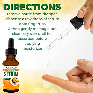 Turmeric Serum for Face & Body - All Natural Turmeric Skin Brightening Serum for Spots - Turmeric Facial Repair Serum Cleanses Skin, Fights Acne, Evens Tone, Minimizes Pores - Pure Turmeric Oil