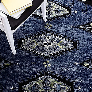 SAFAVIEH Vintage Hamadan Collection 8' x 10' Blue/Black VTH251M Traditional Oriental Living Room Dining Bedroom Area Rug
