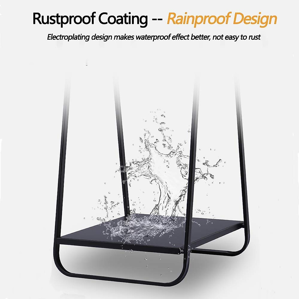 JEFEE Compact Clothes Rack Simple Garment Rack with Shelf 1-Tier Coat Clothing Organizer Storage for Hats Bags Shoe for Entryway Bedroom Dorm Pool, L21.3xW18.3X H55.1 inch, Black