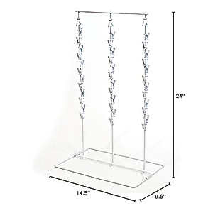 KC Store Fixtures Clip/Chip Rack 3-Rows, Chrome