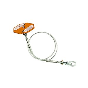 FallTech 74946 Suspended Cable Anchor - High Strength 1/4" Galvanized Cable, Hi-Vis Load-Bearing Plate, 1 Swivel Anchor Eye One Attachment End, 6', Orange
