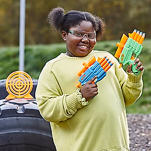 Nerf Elite 2.0 Face Off Target Set, Includes 2 Dart Blasters & Target & 12 Elite Nerf Darts, Toy Foam Blasters for Kids Outdoor Games