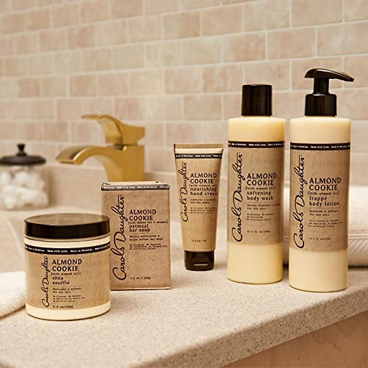 Carol’s Daughter Almond Cookie Body Gift Set For Dry Skin, Blended with Almond Oil, Contains Sulfate Free Body Wash, Hand Cream, and Body Lotion, Paraben Free