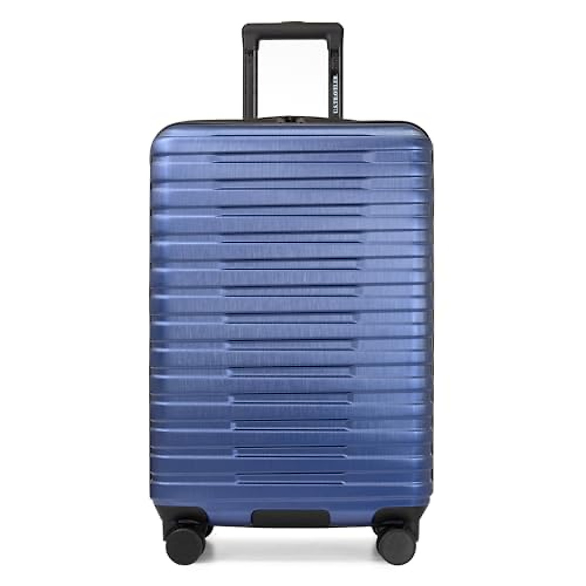 U.S. Traveler Boren Polycarbonate Hardside Rugged Travel Suitcase Luggage with 8 Spinner Wheels, Aluminum Handle, Navy, 3-Piece Set, USB Port in Carry-On