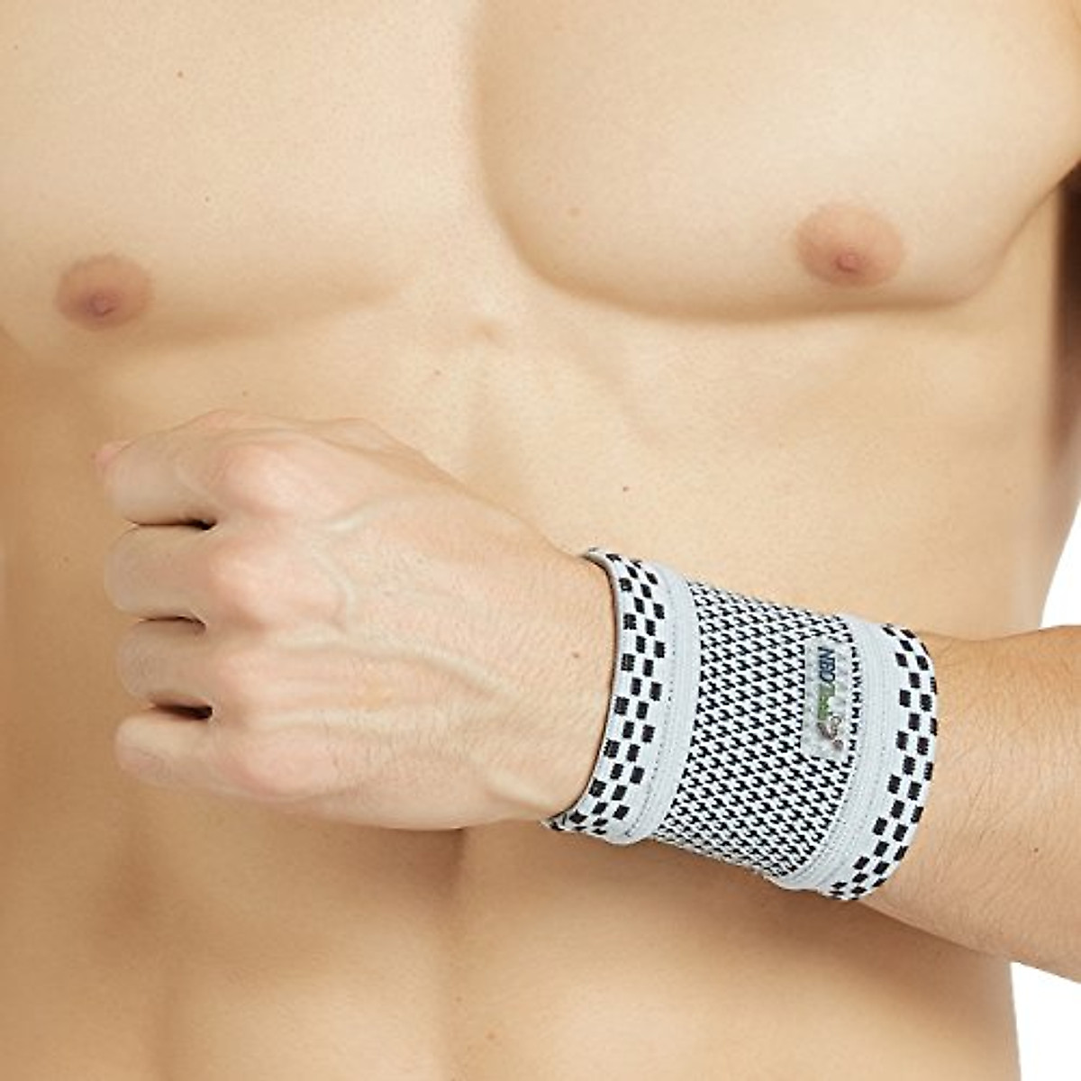 NeoTech Care Wrist Band - Light, Elastic, Men, Women, Right or Left - Grey Color (Size S, 1 Pair)