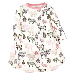 Touched by Nature Girls Organic Cotton Short-Sleeve and Long-Sleeve Dresses, Woodland, 4 Toddler