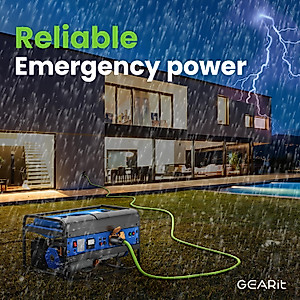 GEARit 30-Amp Generator Extension Cord, 120/250-Volt, 4-Prong, 7500W, NEMA L14-30P/L L14-30R, 10 Gauge SJTW Locking Power Cord for Manual Transfer Switch, Portable Generators, Power, 40 Feet, Green