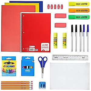 12-Pack 17” Sport Backpacks with 50 Piece School Supplies Kits – Bulk Bundle Essential for Elementary, Middle, and High School Students, 12 Assorted Styles