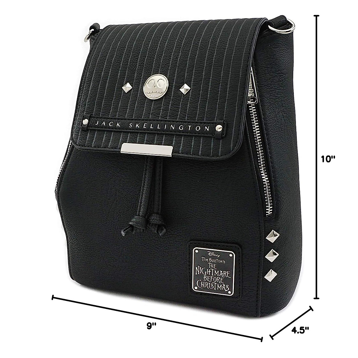 Loungefly Nightmare Before Christmas Convertible Mini Backpack, Black