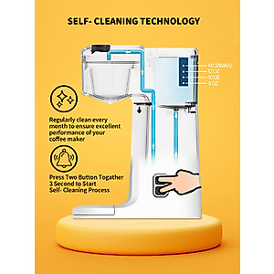 Hrelec 2 in 1 K Cup Coffee Maker, Iced Single Serve Coffee Maker for Capsule and Ground Coffee, Pod Coffee Maker One Cup Small Coffee Machine with Self-Cleaning Function, 8-14 oz Brew Size