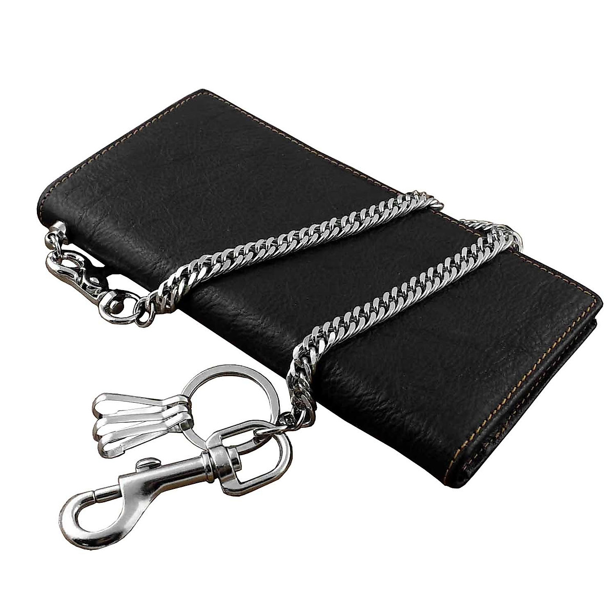 vogueteen Real Leather Mens Biker Card/Money Long Wallet Purse W/Jeans Key Chain