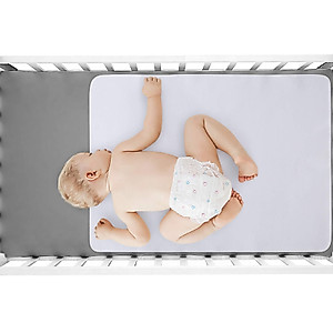 Waterproof Crib Mattress Protector Pad Flannel Crib Protector Pad Incontinence Pad Wetting Reusable Waterproof Cover 100% Water Resistant Cotton Mattress Protector Pad Sheet Savers for Baby 27“*39”