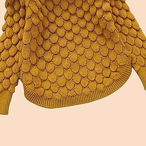 LOSORN ZPY Toddler Baby Girl Cable Knit Sweater Lovely Kid Pullover Sweatshirt Yellow 2-3T