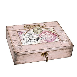 Cottage Garden My Friend My Daughter Forever Blush Pink Distressed Locket Music Box Plays You Light Up My Life