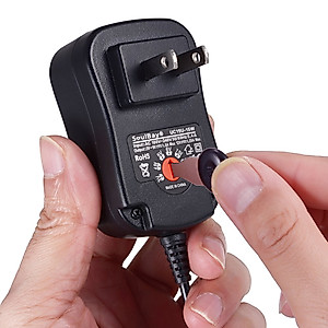 SoulBay 15W AC Adapter Universal Switching Power Supply DC 3V 4.5V 5V 6V 7.5V 9V 12V Charger with 8 Interchangeable Tips for Household Electronics, Adjutable Voltage, 1250mA Max