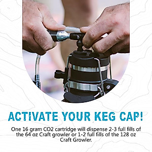 DrinkTanks CO2 Cartridges, Food Grade, Non-Lubricated CO2 (Dispensing) Accessories for Cocktail, Seltzer, Kombucha, Craft Beer Growler, & Beer Keg, 16 Grams, 6 Pack