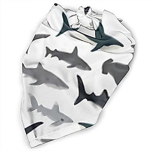 Sharks Nautical Boys Dog Bandana,Dog Bandanas Triangle Bibs Scarf Accessories for Small Medium Large Dogs Cats Pets Animals