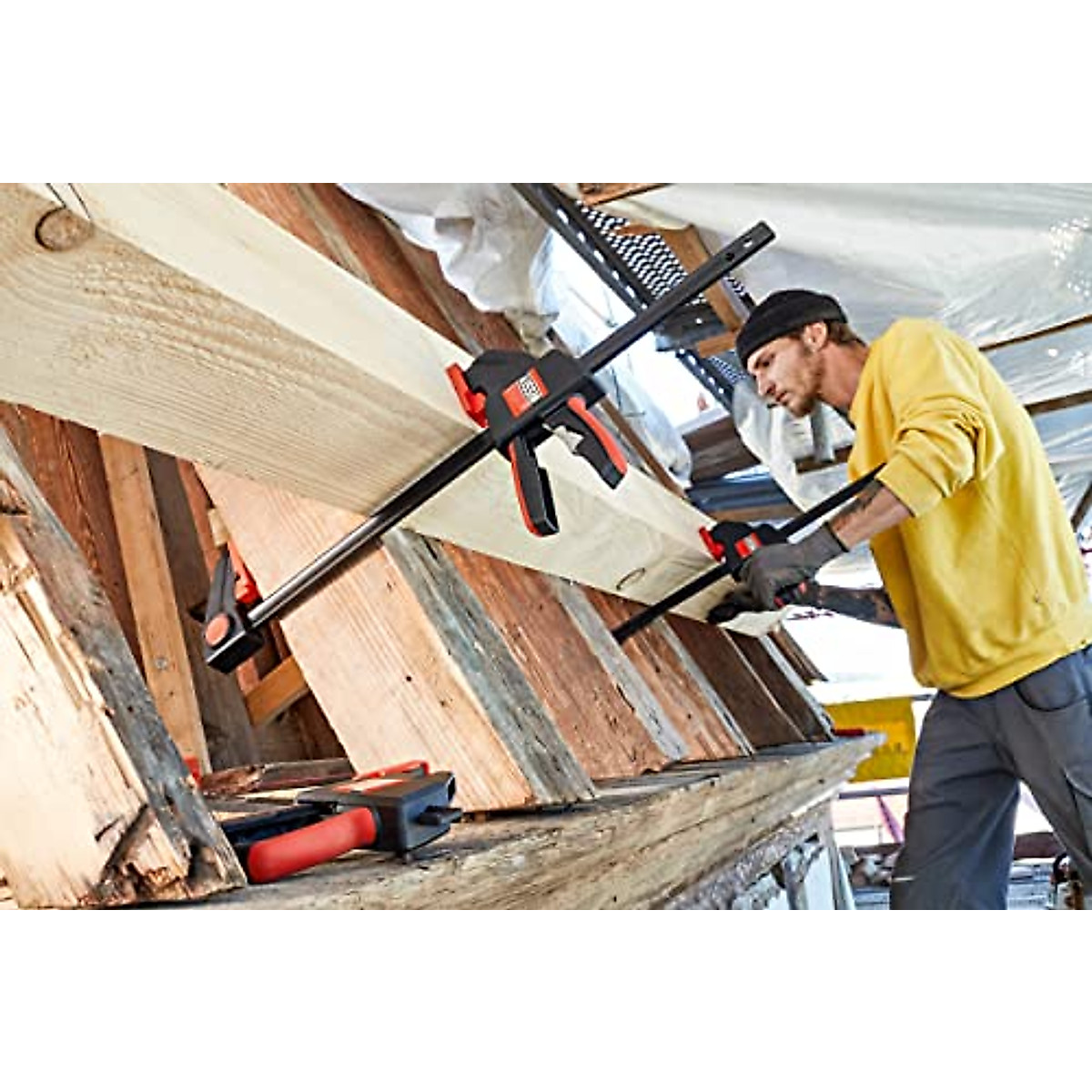 BESSEY EHK SERIES - 600 lb Clamping Force - 06 in - EHKXL06 Trigger Clamp Set - 3.125 in. Throat Depth - Wood Clamps, Tools, & Equipment for Woodworking, Carpentry, Home Improvement, DIY