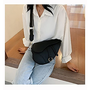 PURFANREE Women Trendy Small Clutch Purse Saddle Shoulder Bag Underarm Handbag Satchel HandBag Crossbody Bag
