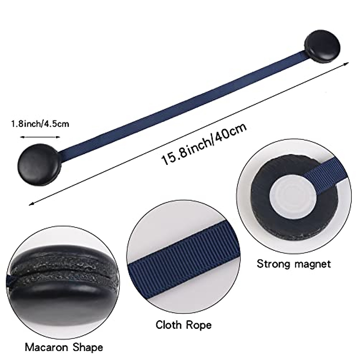 Labupa 2 Pack Macaron Magnetic Curtain Tiebacks, Delicate Pastry Shape Drape Tie Backs Interesting Decorative Curtain Holdbacks for Home Office Cafe and Hotel Window Draperies (Brown)