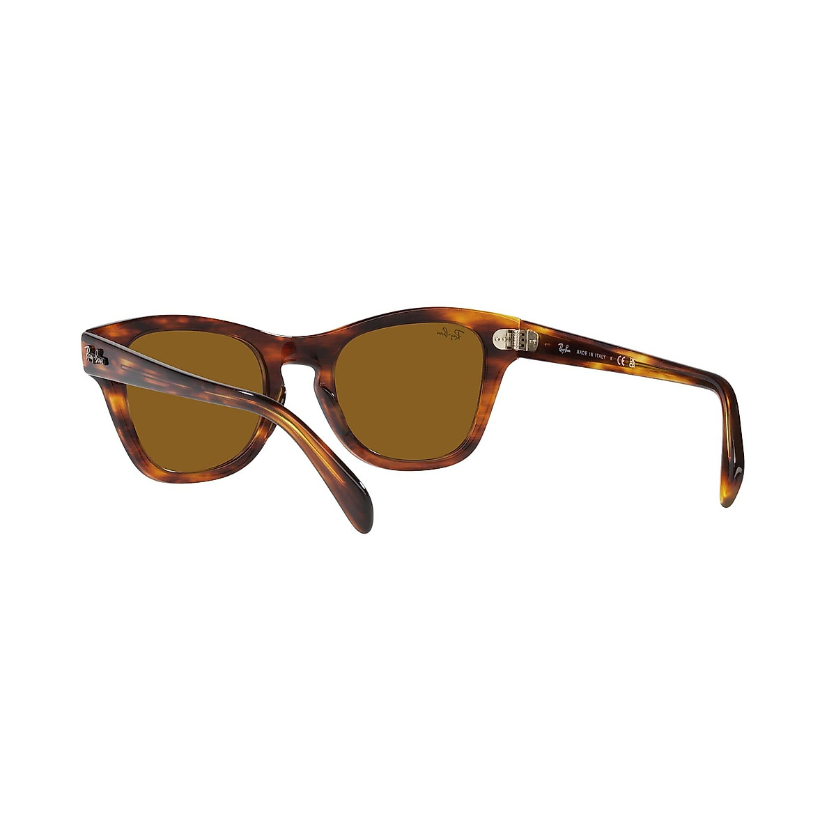 Ray-Ban RB0707S Square Sunglasses, Striped Havana/Brown, 53 mm