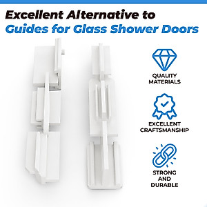 PalpitateC Sliding Shower Door Bottom Sill Guide fits for Sliding Shower Door Systems Shower Door Parts Bottom Guide for Glass Shower Door Track Guide White Nylon - 2 Pack