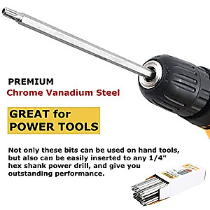 Sunplux Extra Long Security Bit Set 32-Piece, 6” Long Shank Tamper Proof Torx Bit Set, CRV Steel Drill Bit Set with Holder