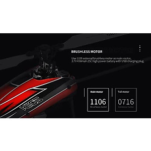 WLtoys K110S 6CH 3D/6G System K110S 2.4G 6CH Brushless 3D6G System Flybarless RC Helicopter for FUTABA S-FHSS K127 4CH (K110S 1 * 450mah)