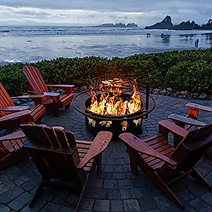 FUNBERRY Fire Pits for Outside,Outdoor Fire Pits with Grill,Wood Burning Fire Pit,30 Inch Firepit with Spark Screen,Log Grate,Poker