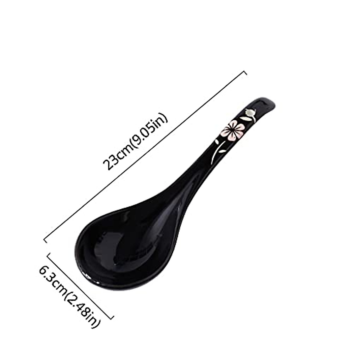 Spoons Silverware Household Large Soup Spoons Ceramic Rice Spoons Thickened Long Handle Spoons Restaurants Serving Soup Spoons Spoon Set (Color : A)