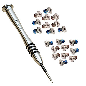 shinedisk 2 Sets Replacement Screws with Screwdriver for MacBook Pro 13 or 15 inch Retina Display A1398 A1425 A1502 2012 to 2015, Bottom Case Cover P5 Pentalobe Repair Tool Kit Laptop PC