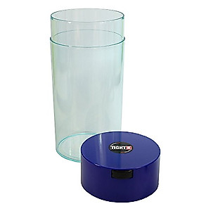 Tightvac - 5oz to 24 Ounce - Patented Airtight Container | Multi-use Vacuum Container Works as Smell Proof Containers for Herbs and Dry Goods. Blue Clear