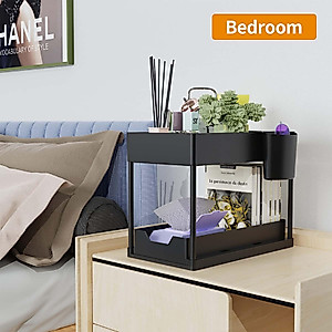 LONONE Black Under Sink Organizer Metal Under Sink Organizers and Storage 2 Tier Sliding Cabinet Organizer Pull Out Shelves Under Kitchen Sink