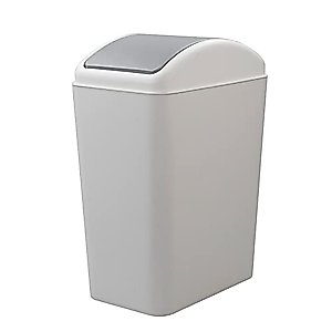 Parlynies 4.5 Gallon Plastic Waste Can, Garbage Can with Swing Lid, Trash Can, 1 Pack (Grey)
