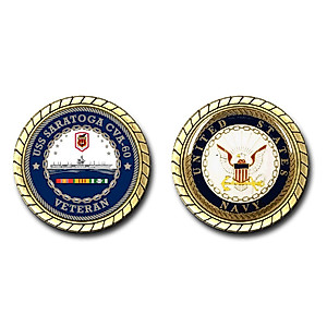 USS Saratoga CVA-60 Vietnam Service Challenge Coin - Officially Licensed