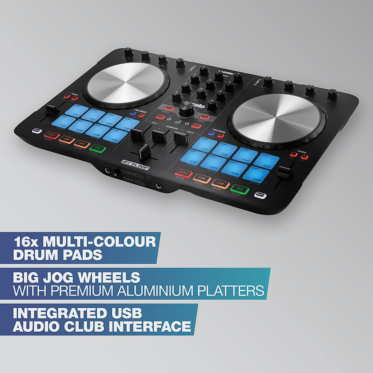 Reloop Beatmix 4, 4-Deck Serato Performance Pad DJ Controller