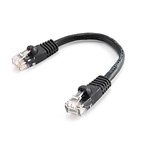 CablesOnline 10-Pack 6inch CAT5e UTP Ethernet RJ45 Full 8-Wire Black Patch Cable, U-000BK-10