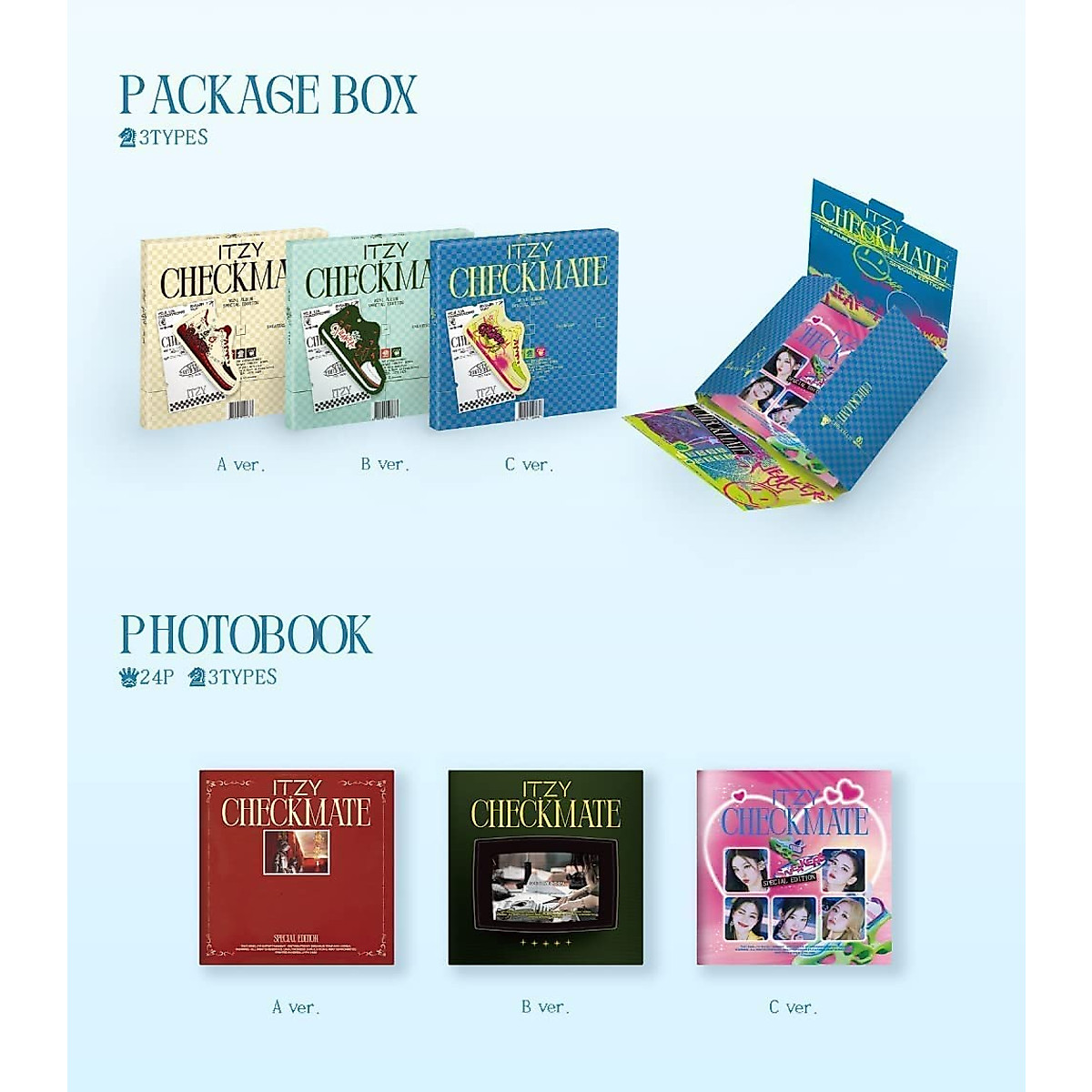 DREAMUS ITZY CHECKMATE SPECIAL EDITION CD+Lyric Poster On Pack+Photobook+Photocard+Special Tag+Sticker+Postcard+Tracking Sealed (B Version)